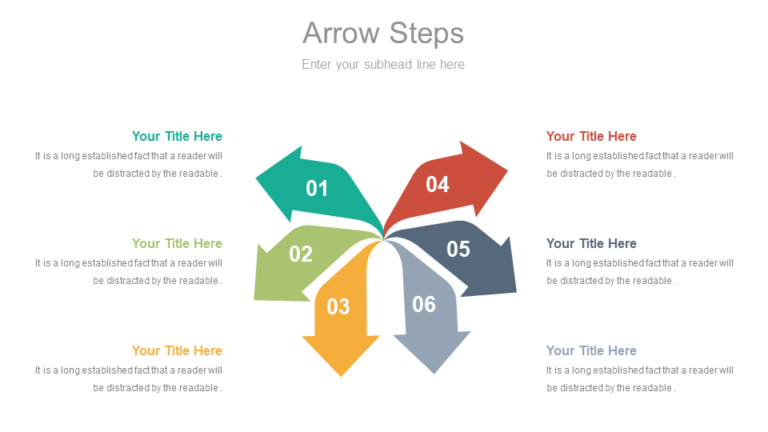 6 Steps Arrow | Free Presentation Slide Template