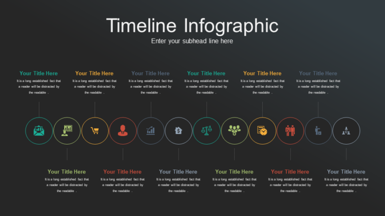 Dark Minimal Timeline | Free Timeline PPT Template