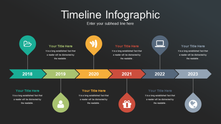 Dark Timeline Infographic | Free Timeline PPT Template