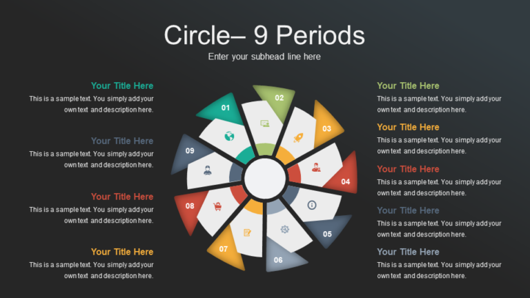 Radial Circle 9 Periods | Free Presentation Slide Template