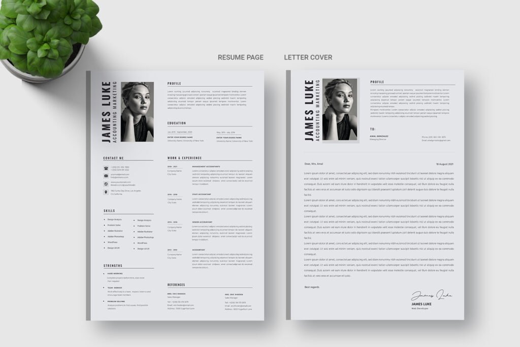 [Free] Blue CV Resume and Cover Letter Template